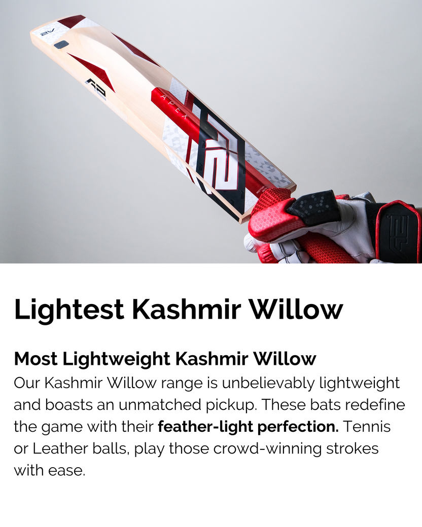 Grade 1 Kashmir Willow Cricket Bat - APEX - A2 Cricket