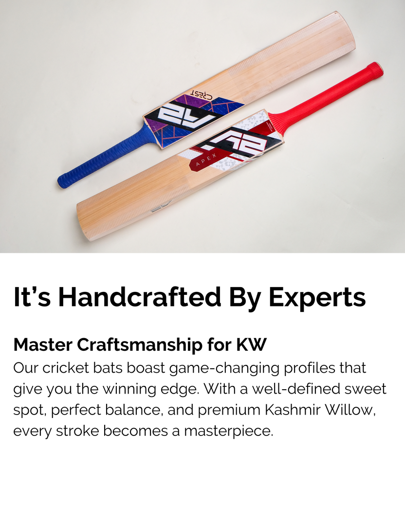 Grade 1 Kashmir Willow Cricket Bat - APEX - A2 Cricket